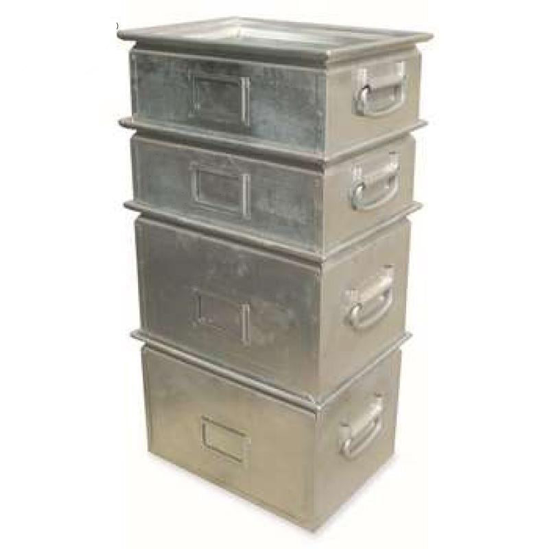 Stackable Metal Turnover Box galvanized steel box; ECVV UAE – ECVV.AE