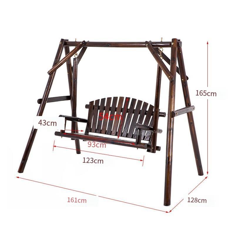 Outdoor Solid Wood Rocking Chair Wood Swing Hanging Chair; ECVV AE ...