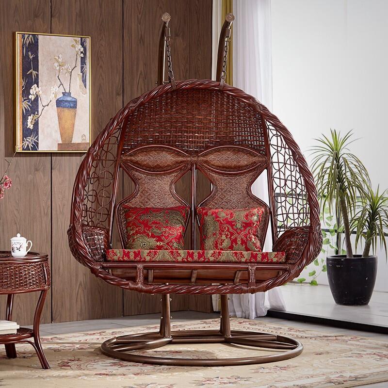 Hanging Basket Chair Double Rocking Chair Balcony Natural;ECVV AE – ECVV.AE